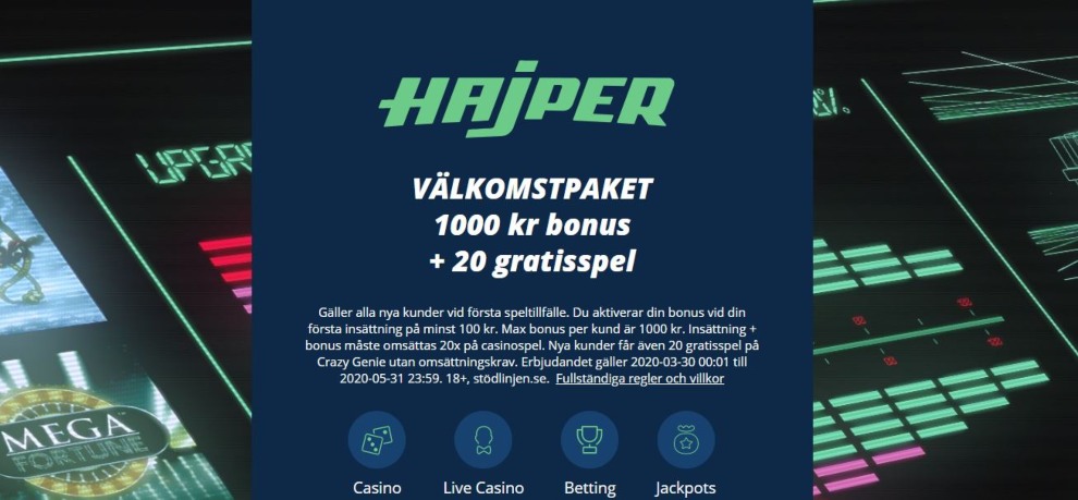 Hajper | Ett snabbt casino med ett fantstiskt spelutbud